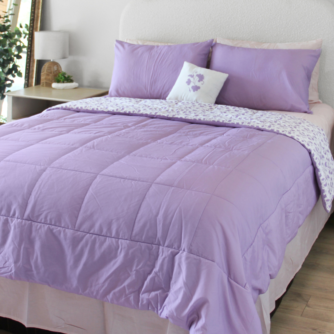 Purple Comforter Set King or Queen - Best Selling - 100% Cotton - 7-PC ...